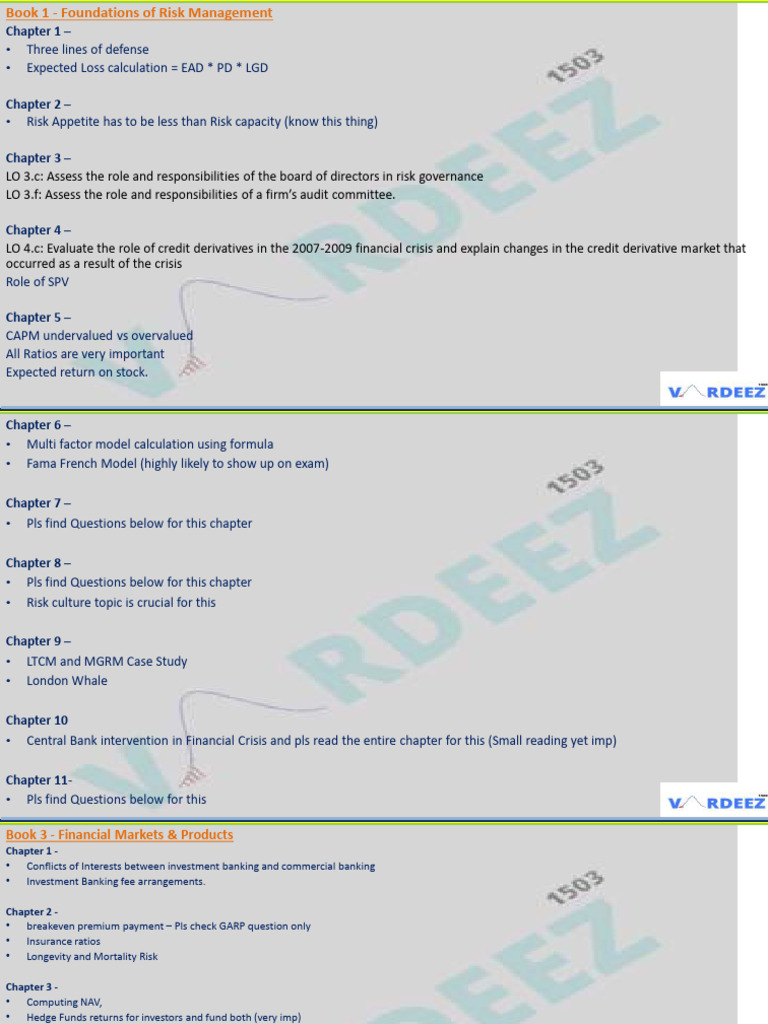 Most Imp Topics Vardeez' | PDF | Value At Risk | Swap (Finance)