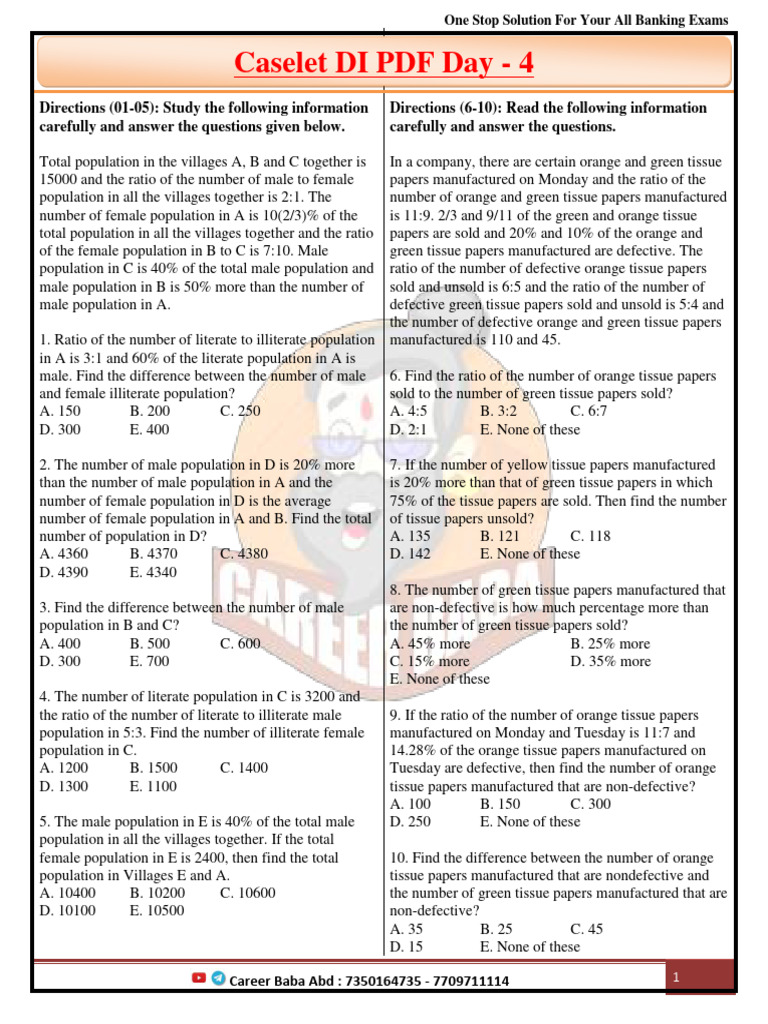CB-Quant PDF Day - 4 (Caselet DI) | PDF