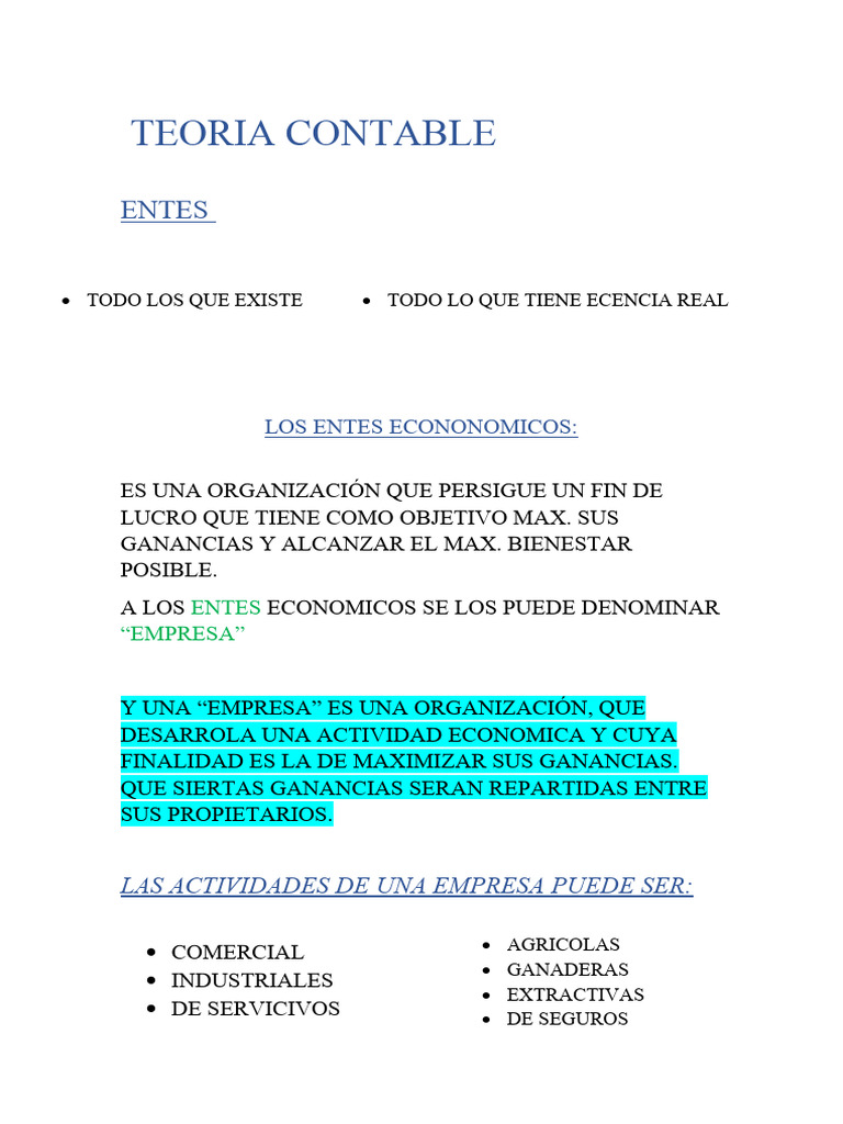 Final de Teoria Contable | PDF | Contabilidad | Valor neto