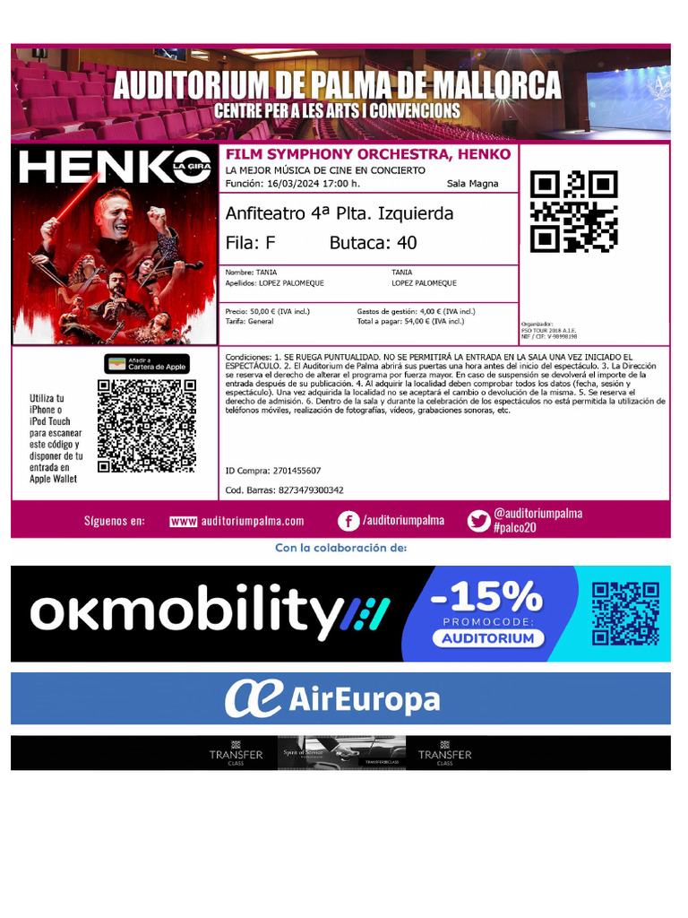 Film Symphony Orchestra Henko Anfiteatro 4 Plta. Izquierda 53983 | PDF