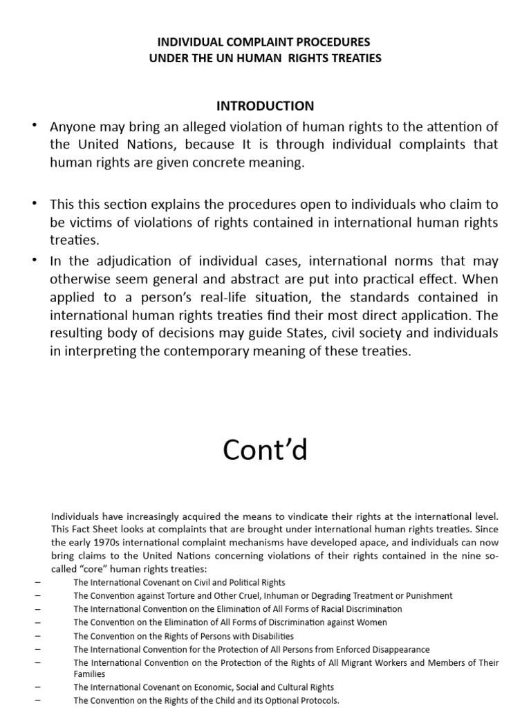 Individual Complaint Procedures- 3 | PDF | Treaty | Human Rights