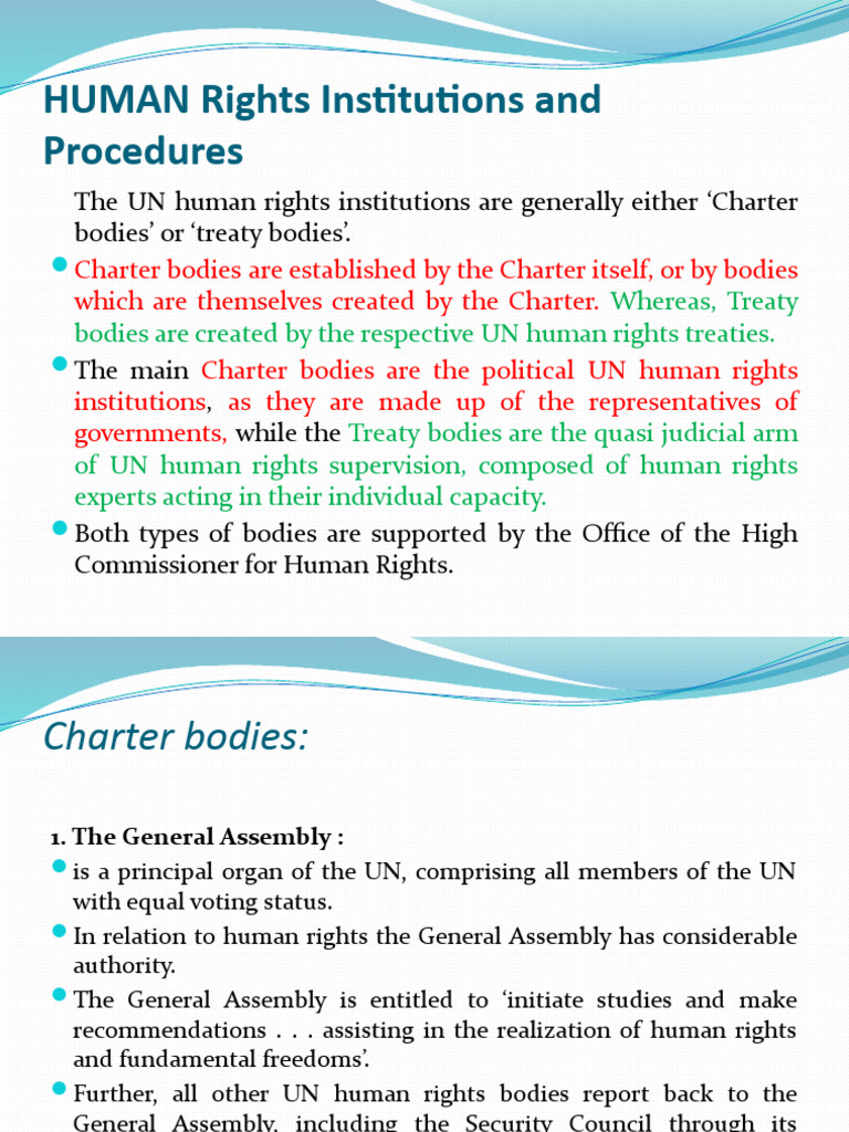HUMAN Rights Institutions and Proceduress | PDF | Human Rights | United ...