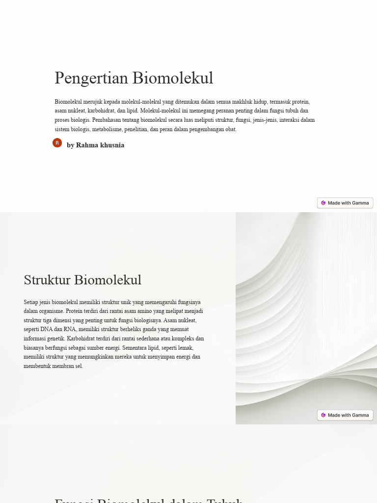 Pengertian Biomolekul | PDF