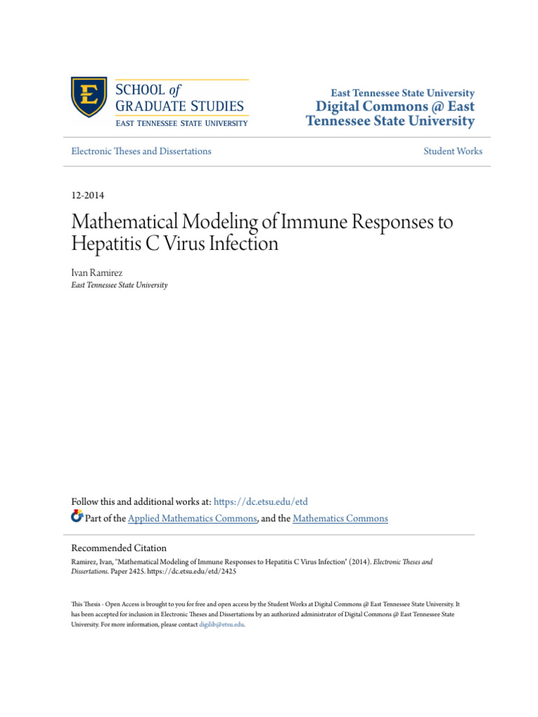 Mathematical Modeling of Immune Responses To Hepatitis C Virus in | PDF ...