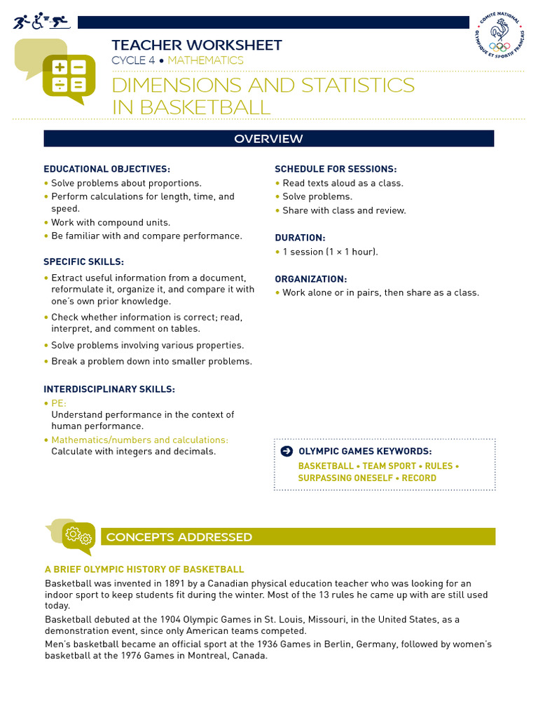 Basketball Math: Dimensions & Stats | PDF | Area