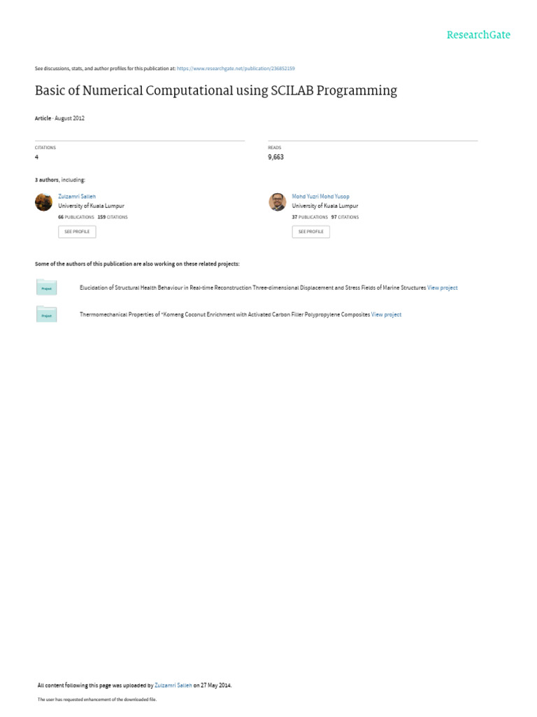BasicNumericalmethodusingScilab ID2069 | PDF | Ordinary Differential Equation | Numerical Analysis