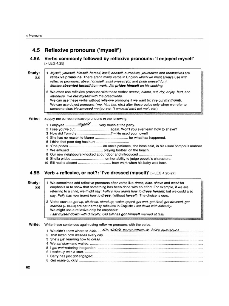 Reflexive Pronouns | PDF