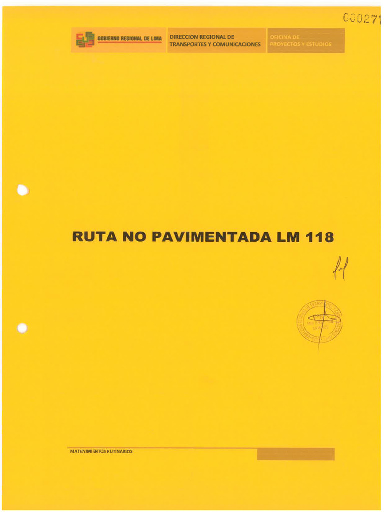 Lm-118 No Pavimentada | PDF | Perú