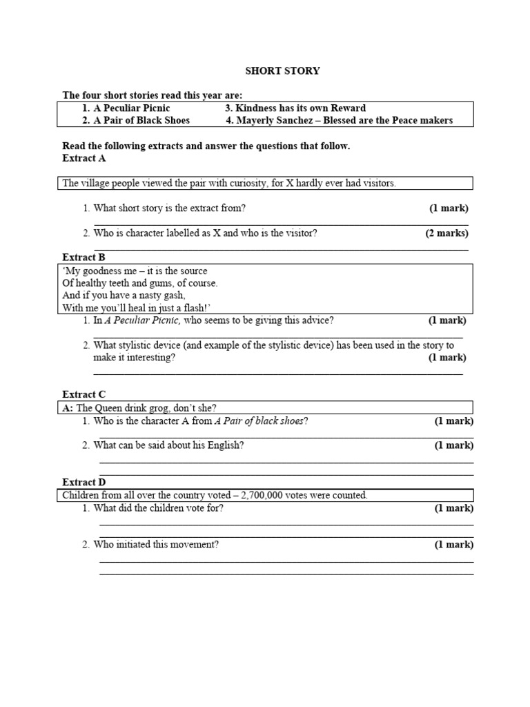 Yr 10 Short Story | PDF
