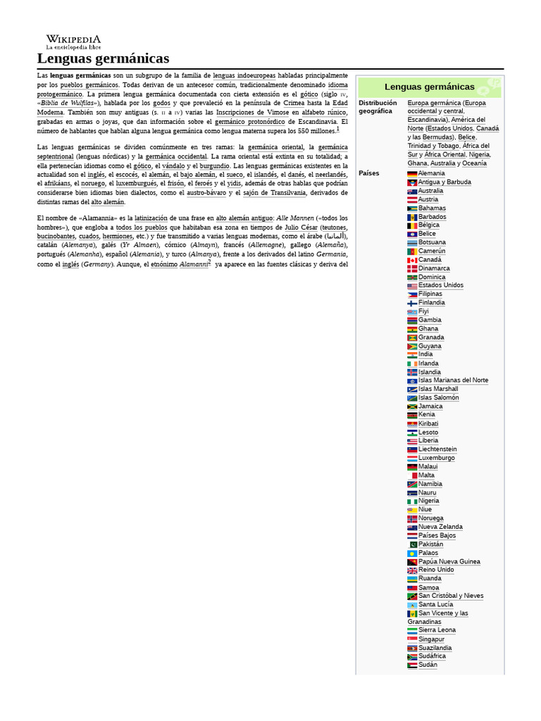 Lenguas_germánicas | PDF | Lingüística | Familias de idiomas