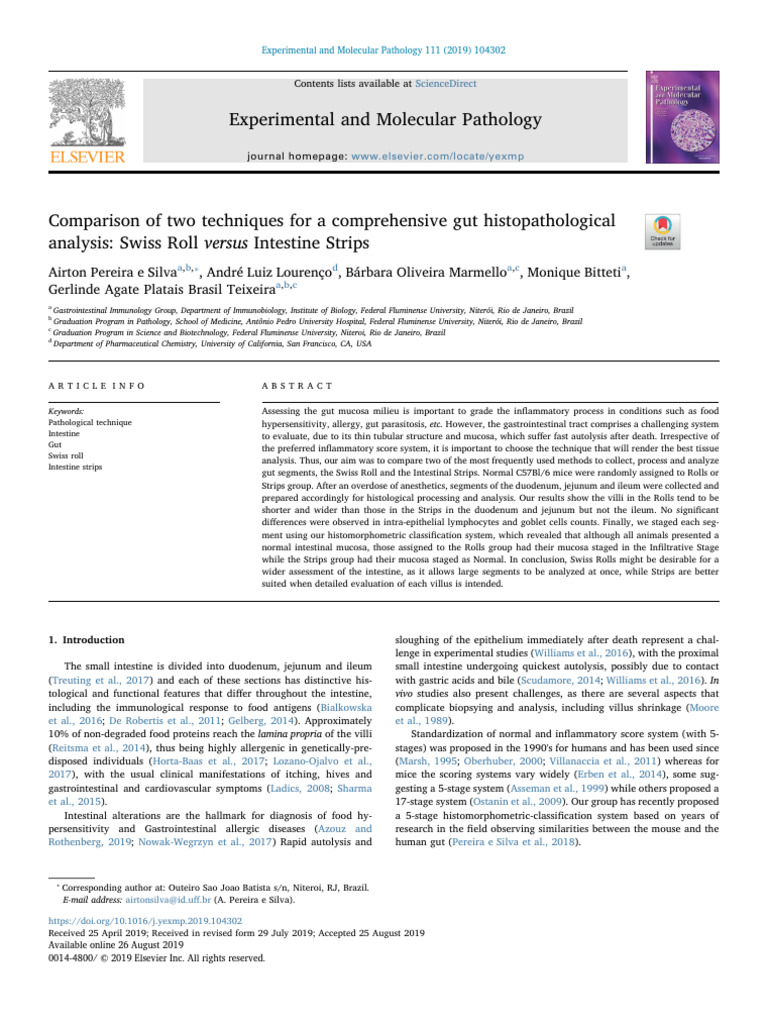 Comparison of Two Techniques For A Comprehensive Gut Histopathological ...