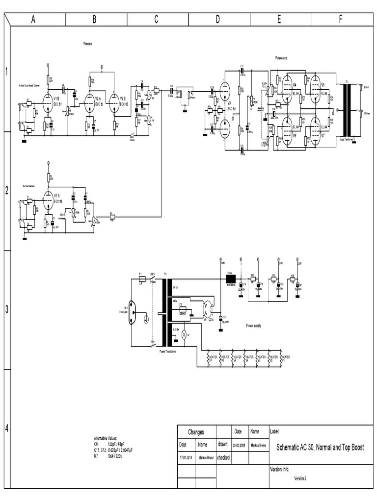 AC30 Schaltplan V2 | PDF