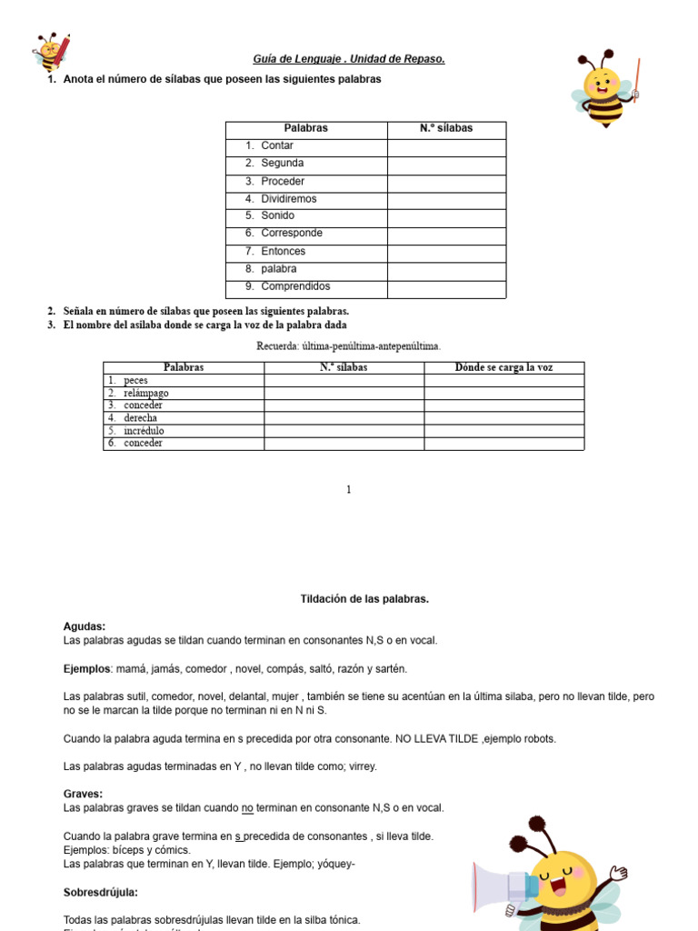 Guía de Lenguaje 1 | PDF | Idiomas | Estudios de idiomas extranjeros