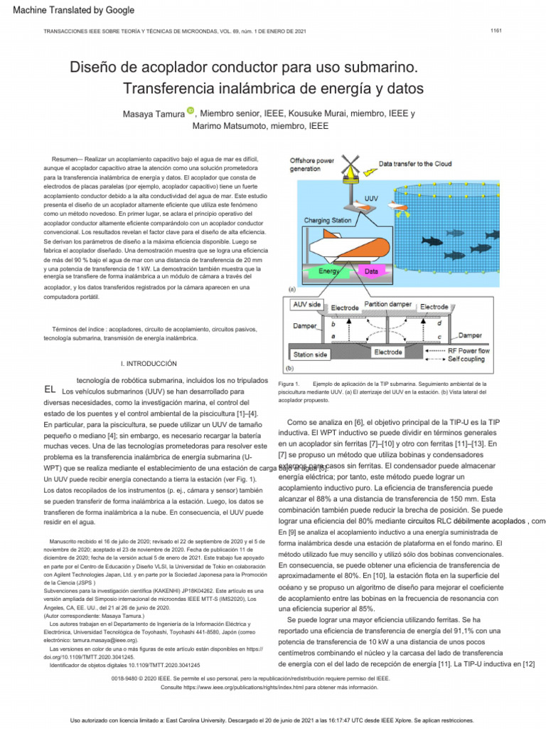 #Espanol Design of Conductive Coupler for Underwater Tamura2020 | PDF ...