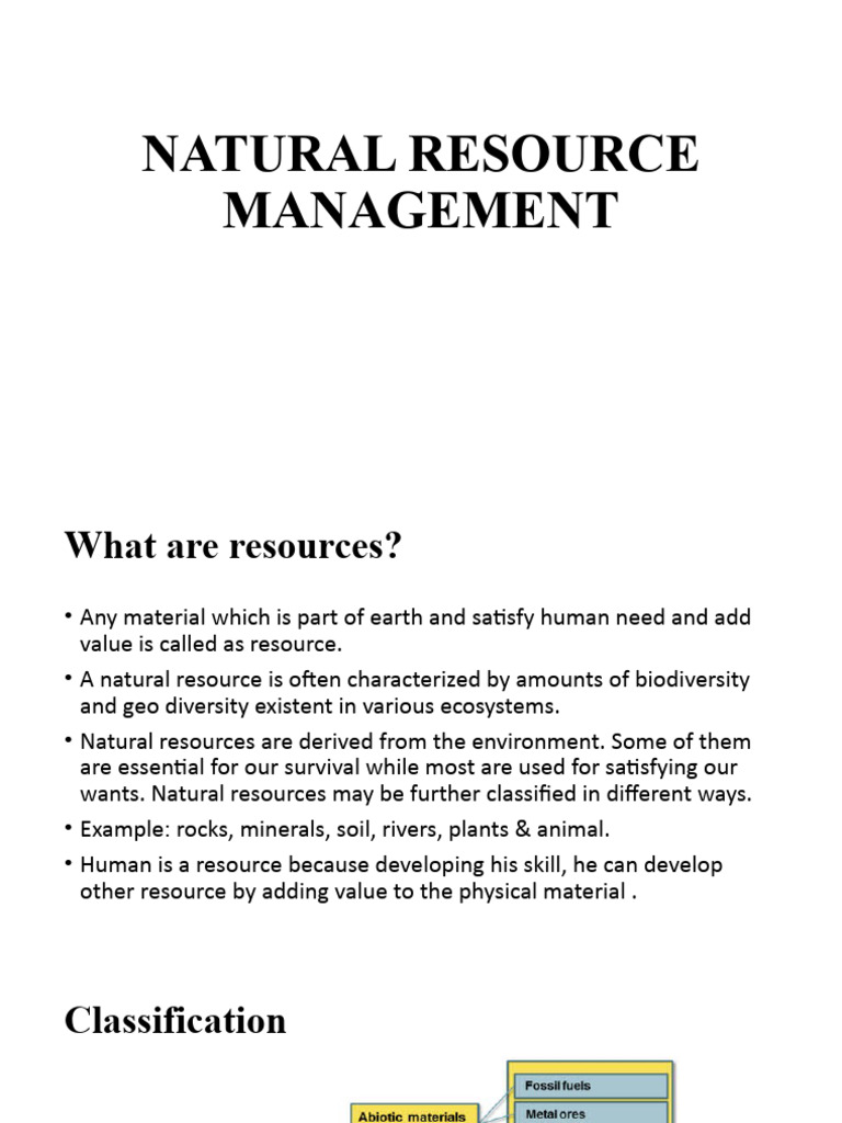 Natural Resource Management Overview | PDF | Natural Resource ...