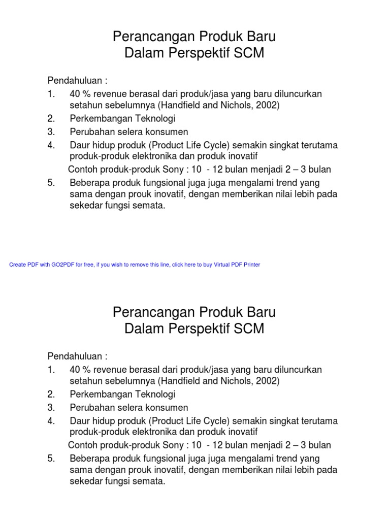 Bab 3 Perancangan Produk Baru Dalam Perspektif SCM | PDF