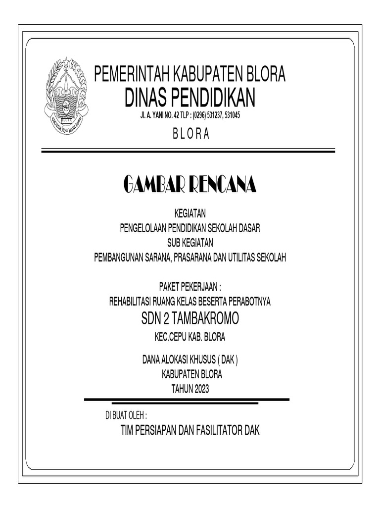 Gambar SDN 2 Tambakromo Rehab Ruang Kelas (5 Lokal) Oke | PDF