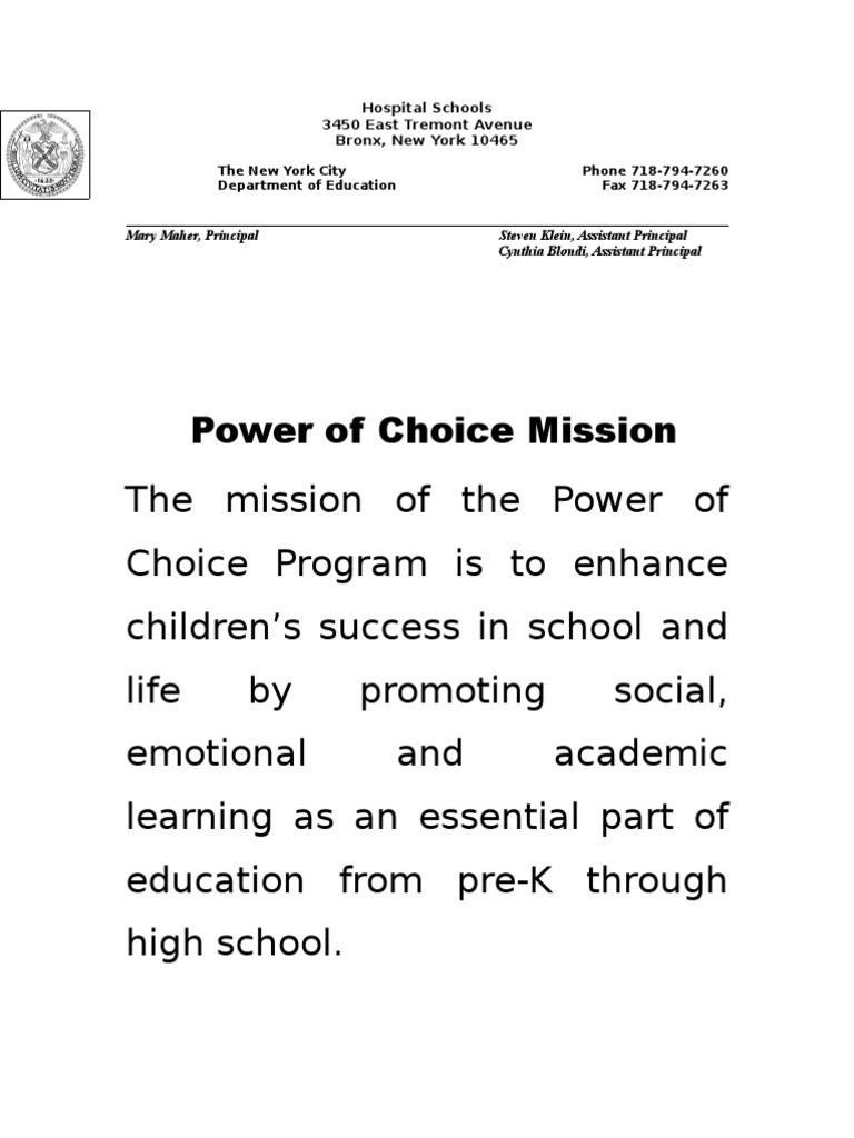 Power of Choice Mission | PDF