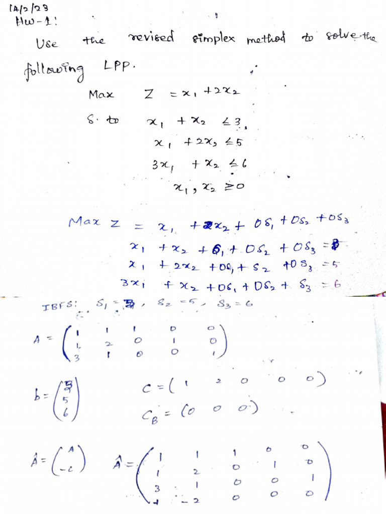 Revised Simplex | PDF