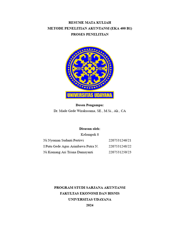 Kelompok 8 - RMK 3 - Proses Penelitian | PDF