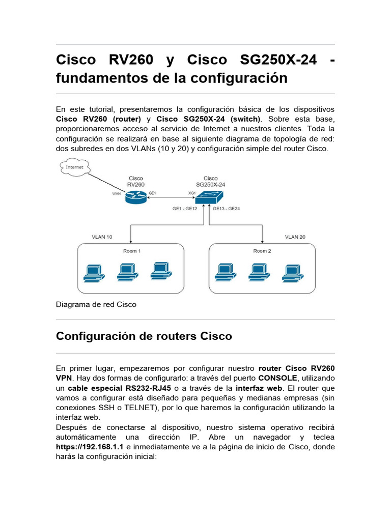 Configuración Router y Switch | PDF | Enrutador (Computación) | Dirección IP