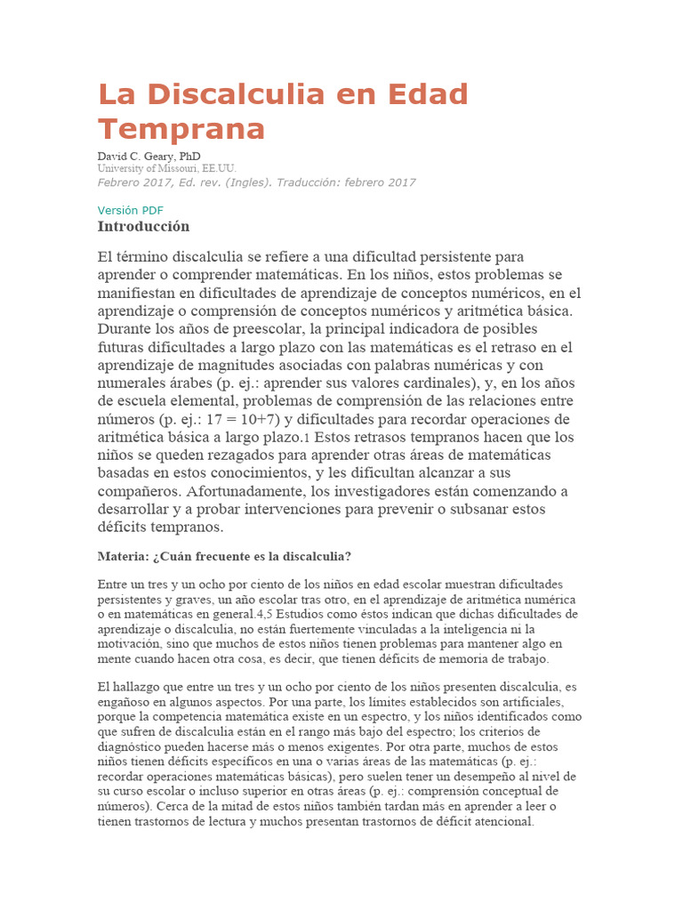Ejercicios para Discalculia Infantil | PDF | Aprendizaje | Aritmética