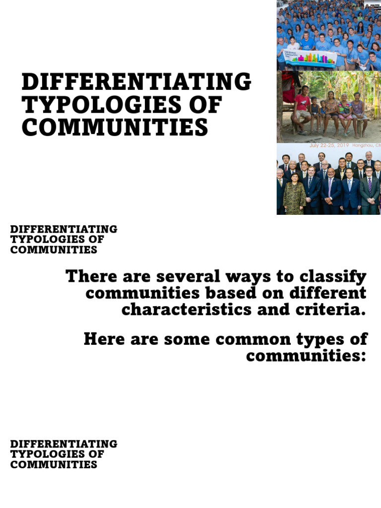 CESC Week 4 Differentiating Typologies of Community | PDF | Community | Social Psychology