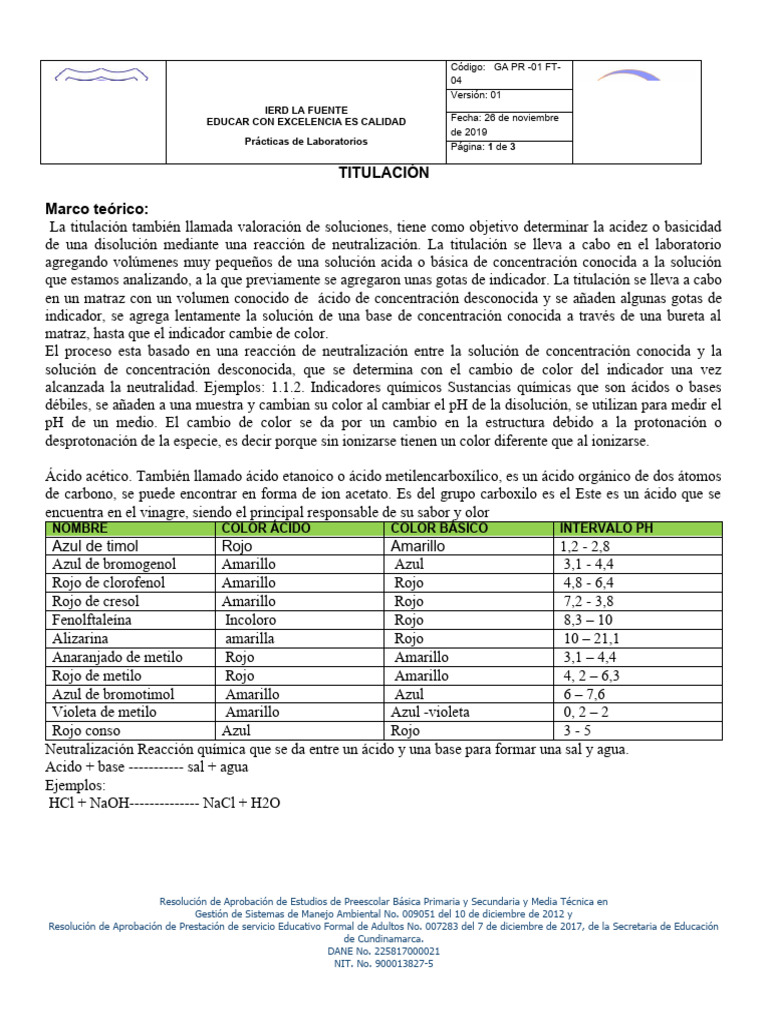 Guia - Laboratorio-Titulación | PDF | Valoración | Química