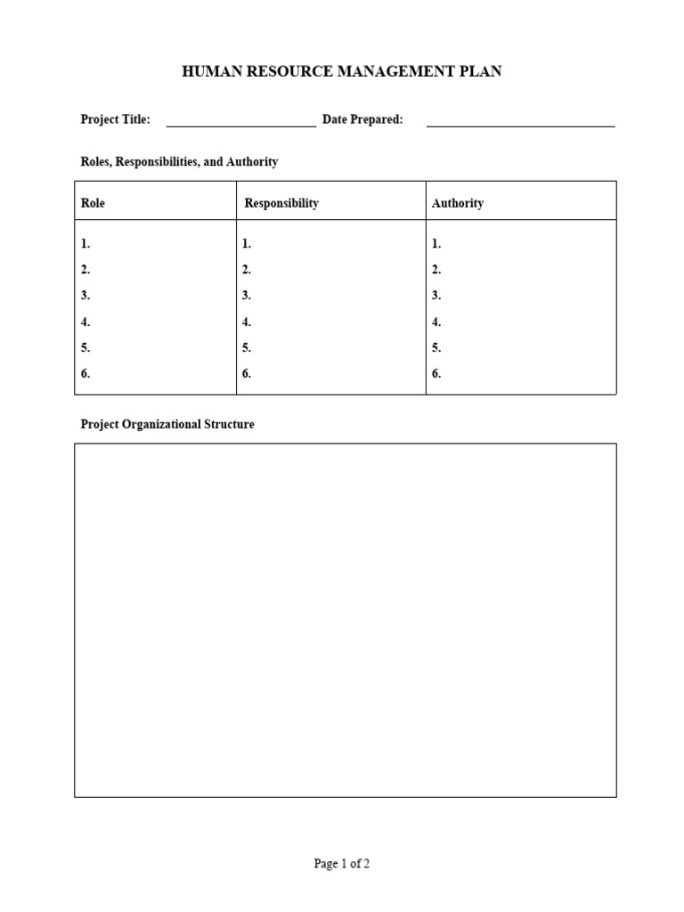 Human Resource Management Plan | PDF Human Resource Management Plan | PDF