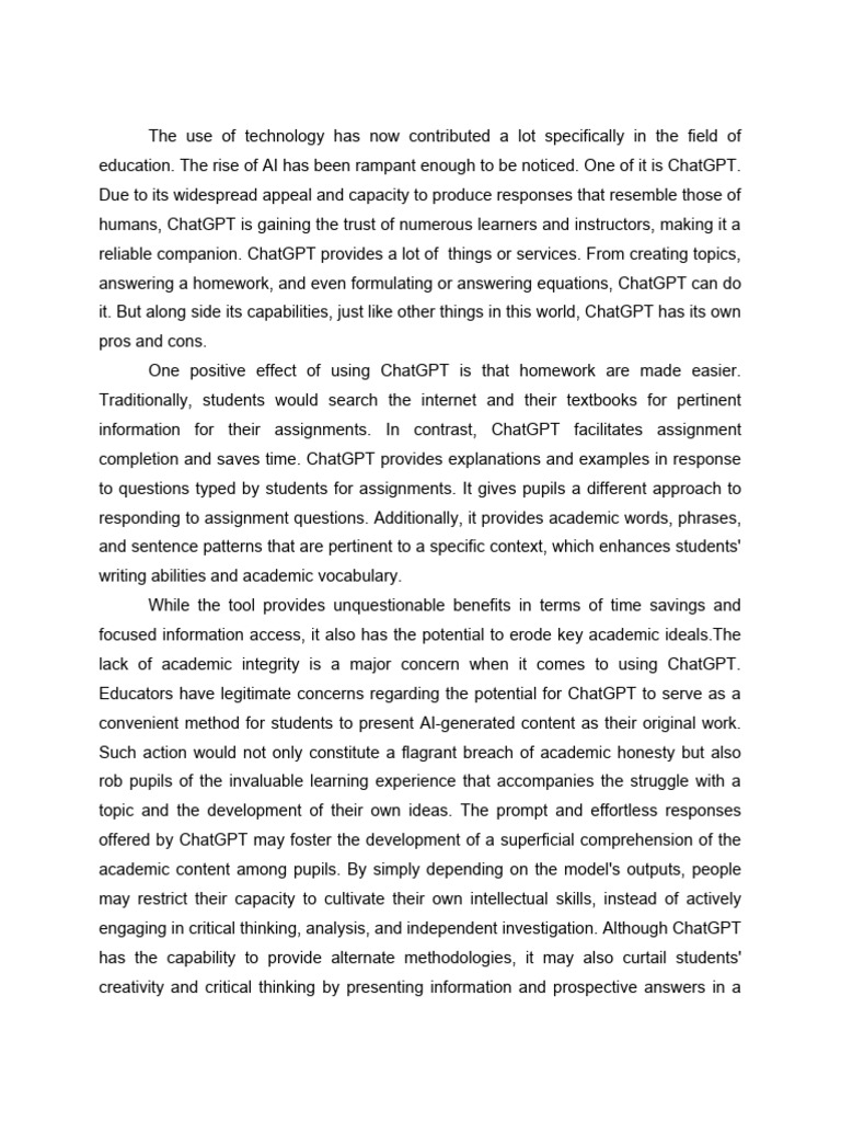 Chatgpt Speech | PDF | Critical Thinking | Artificial Intelligence