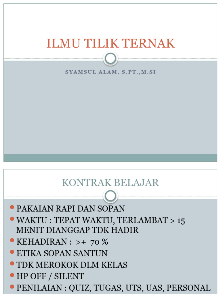 1-Ilmu Tilik Ternak | PDF