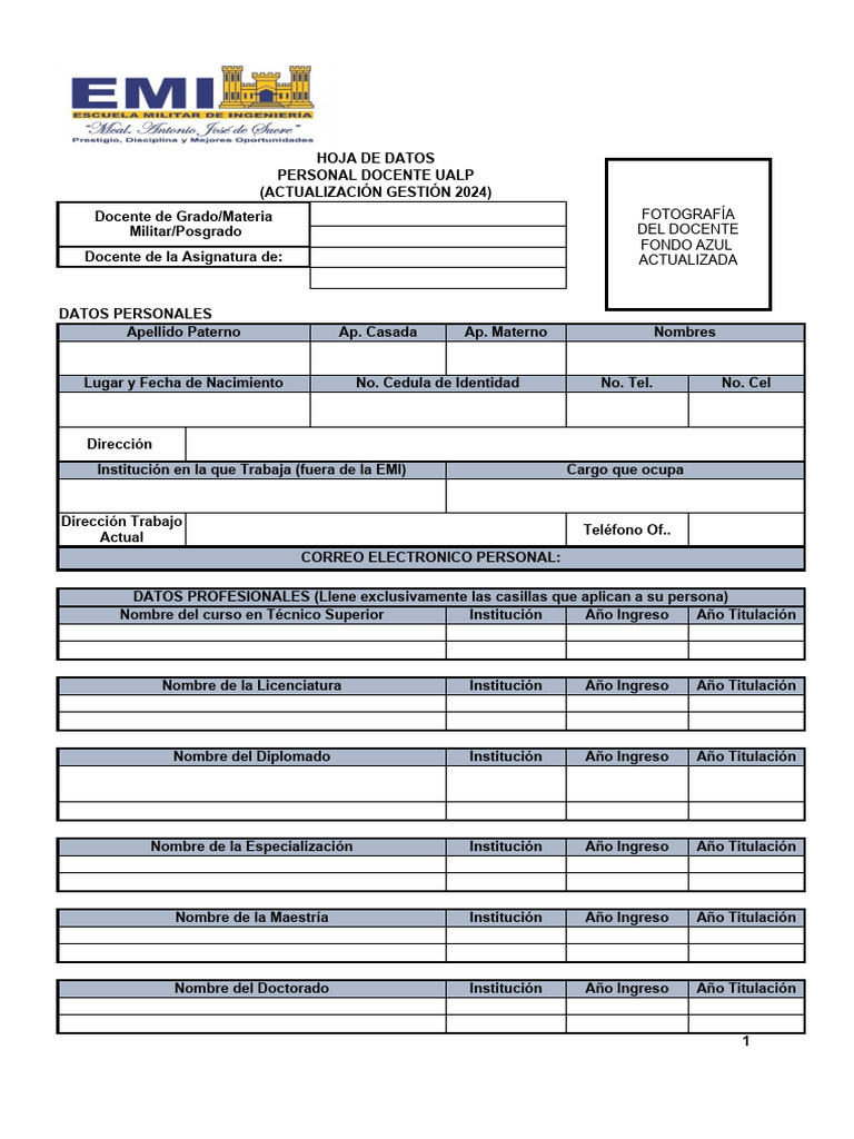 Curriculum Formato EMI | PDF | Maestros | Enseñando