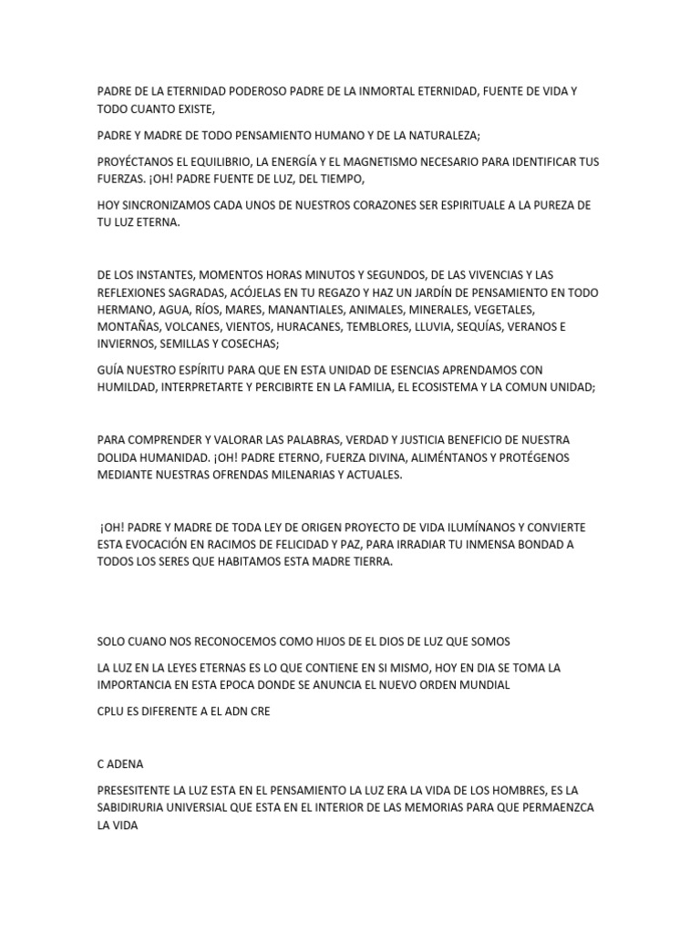 Oracion Al Padre Eterno | PDF
