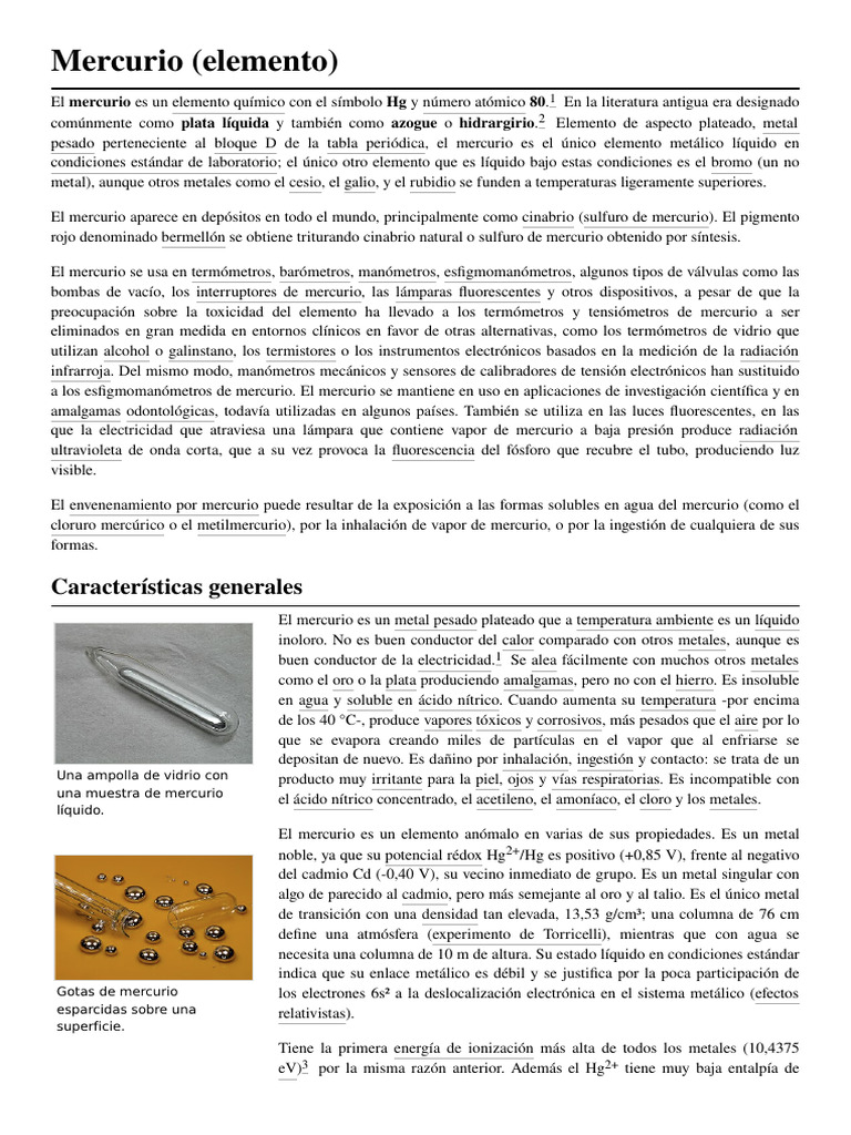 Mercurio (Elemento) | PDF | Mercurio (Elemento) | Rieles