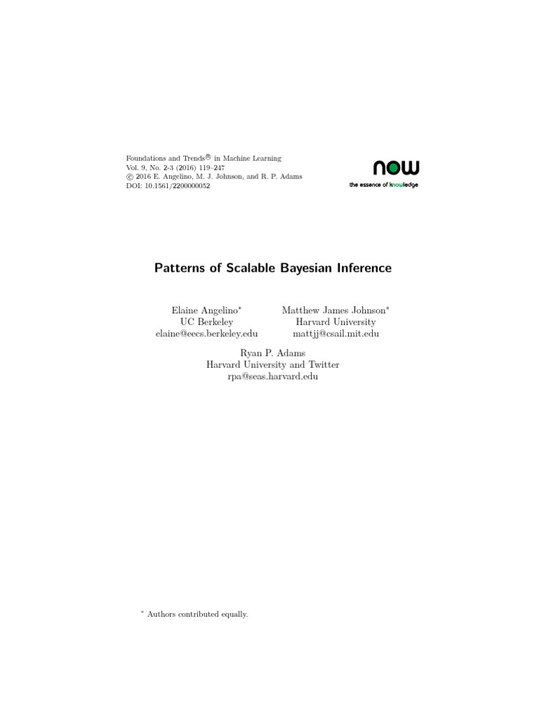Patterns of Scalable Bayesian Inference | PDF | Statistical Inference ... Patterns of Scalable Bayesian Inference | PDF | Statistical Inference ...
