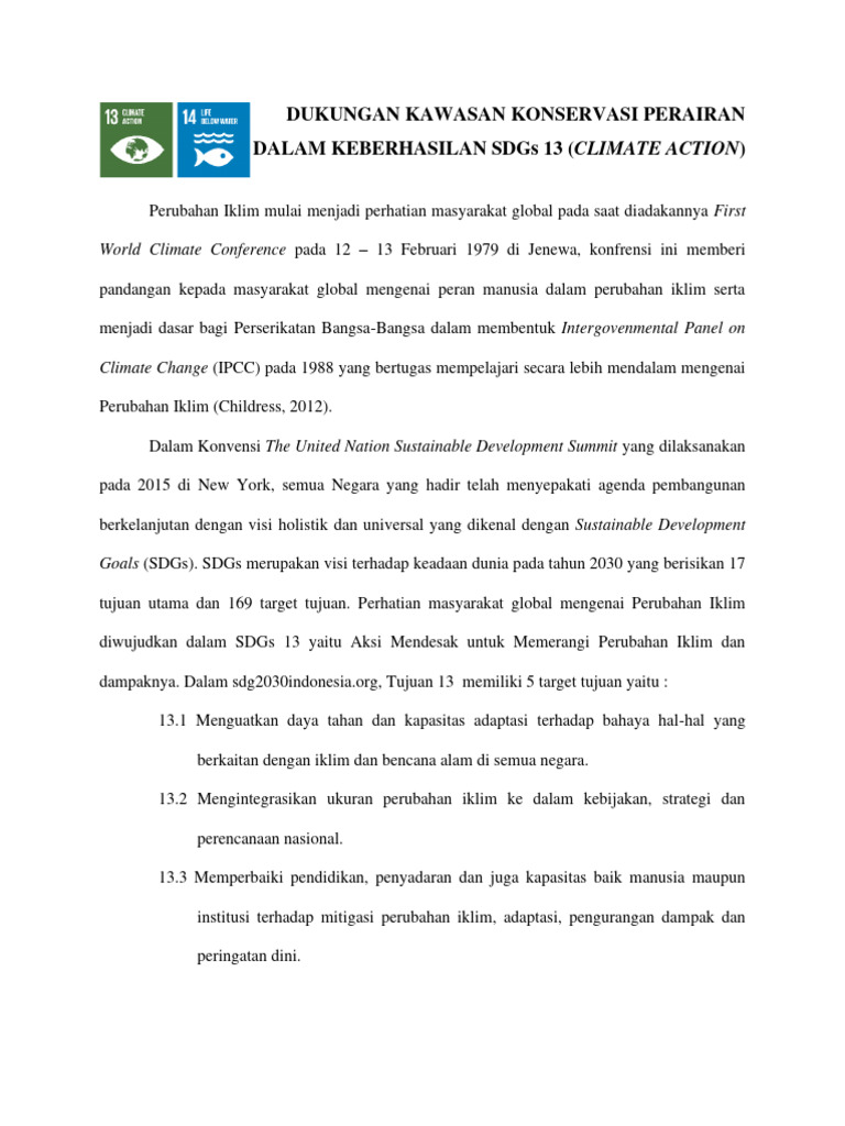 Dukungan KKP THD SDGs 13 | PDF | Sains & Matematika