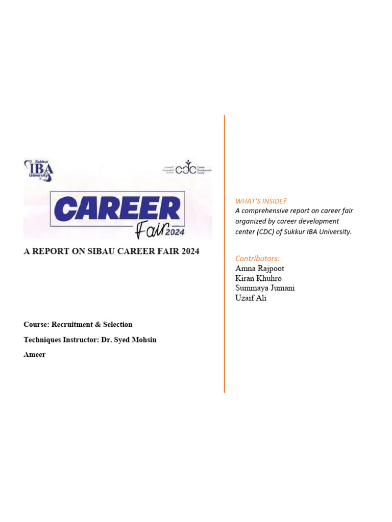 Career Fair Report | PDF | Recruitment | Résumé