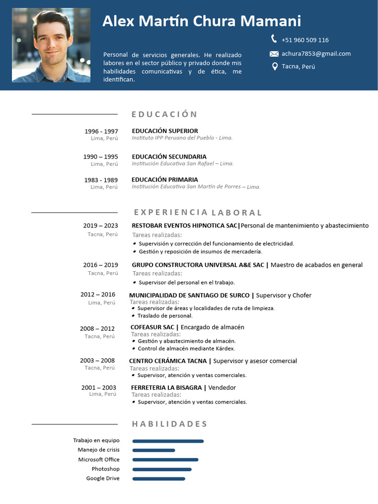 Modelo de curriculum sin experiencia | PDF | Perú | Lima