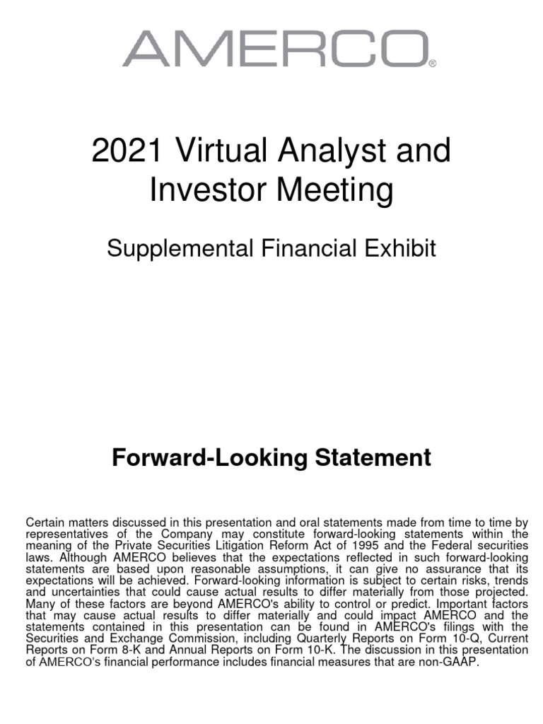 AMERCO Finance Slides 2021 | PDF | Expense | Economies