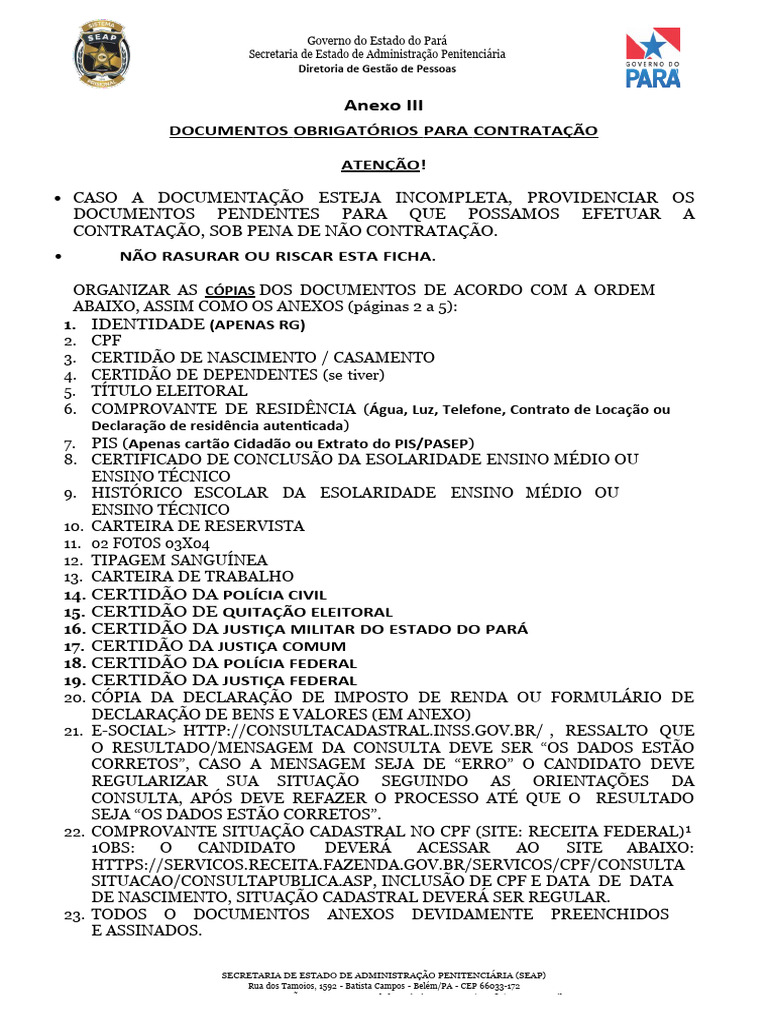 Documentacao SEAP | PDF