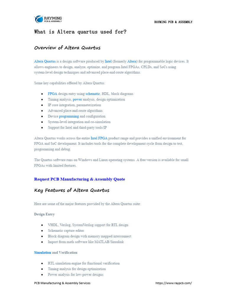 What Is Altera Quartus Used For | PDF | Field Programmable Gate Array | System On A Chip