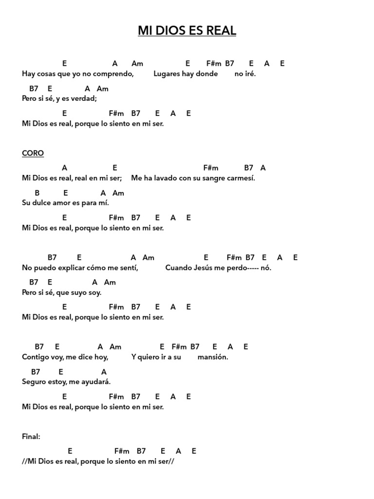 Mi Dios Es Real. Acordes | PDF