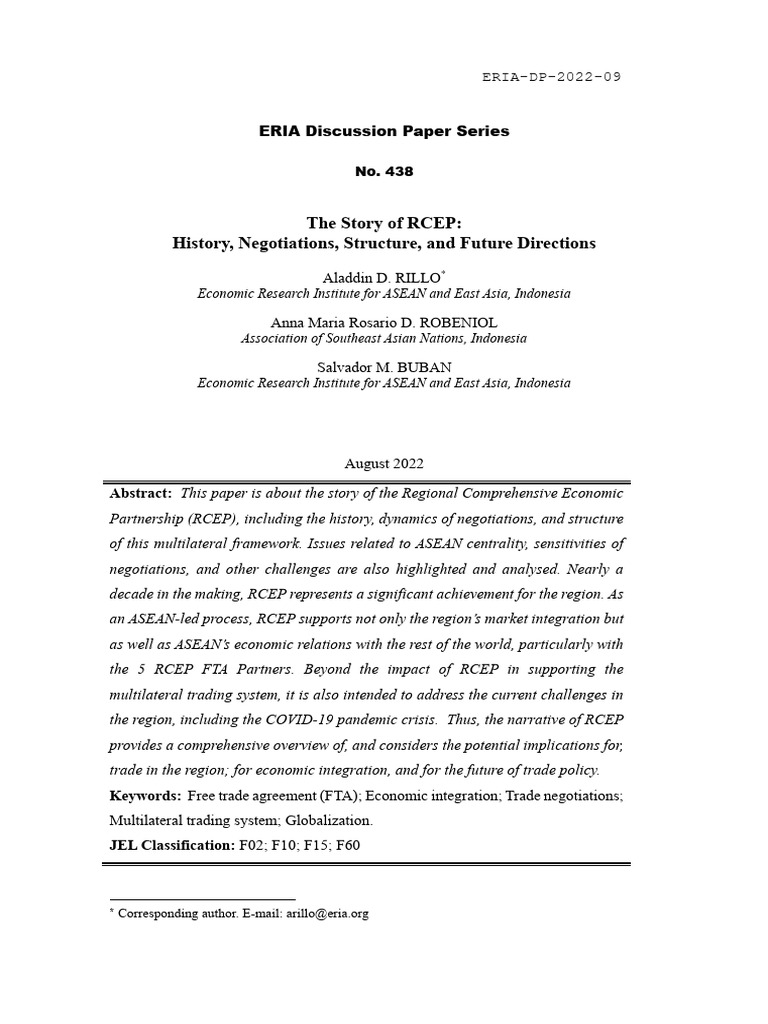 Story of Rcep | PDF | Market Access | Negotiation