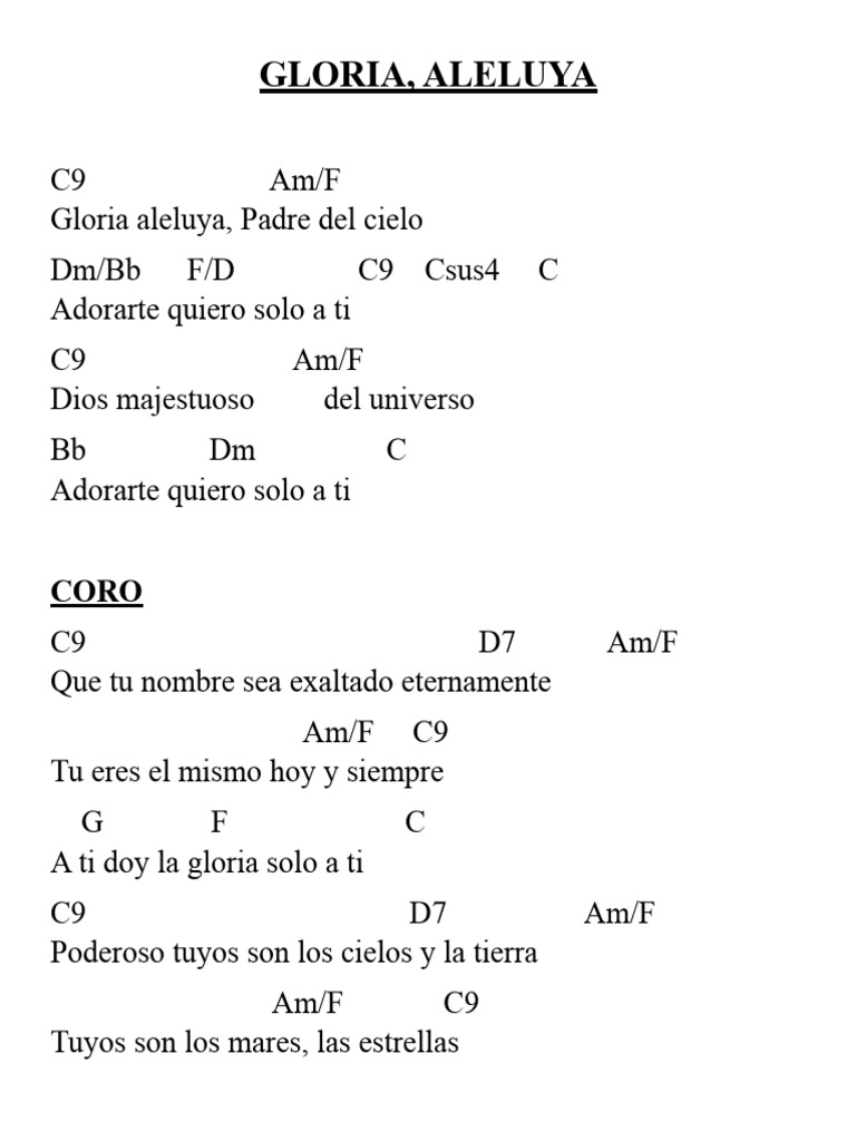 Gloria, Aleluya. Acordes | PDF
