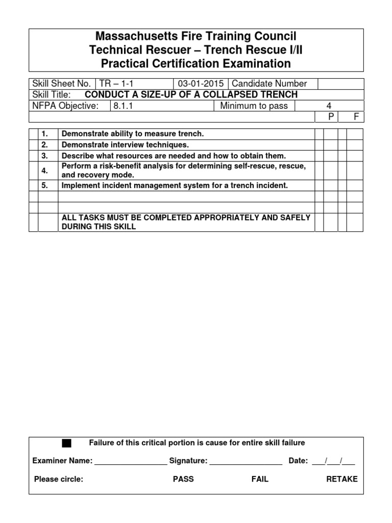 Technicalrescuer Trenchrescuei II Skillsheets | PDF | Safety