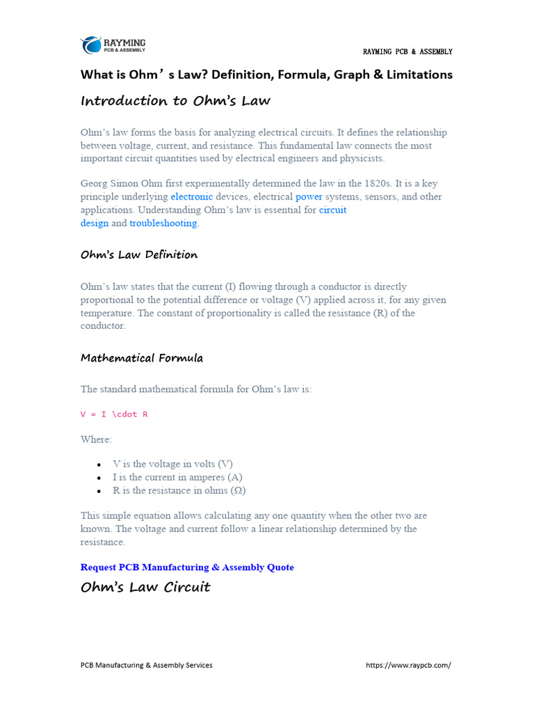 Understanding Ohm's Law: Definition & Limits | PDF | Electrical Resistance And Conductance ...