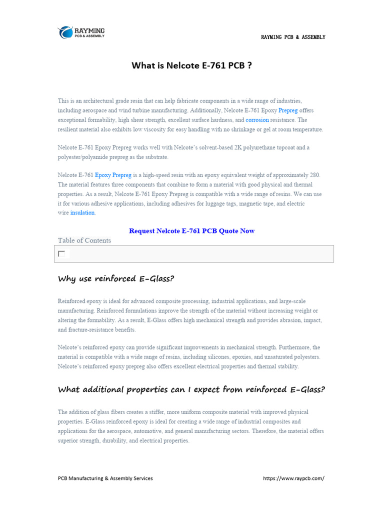 What Is Nelcote E-761 PCB | PDF | Epoxy | Composite Material