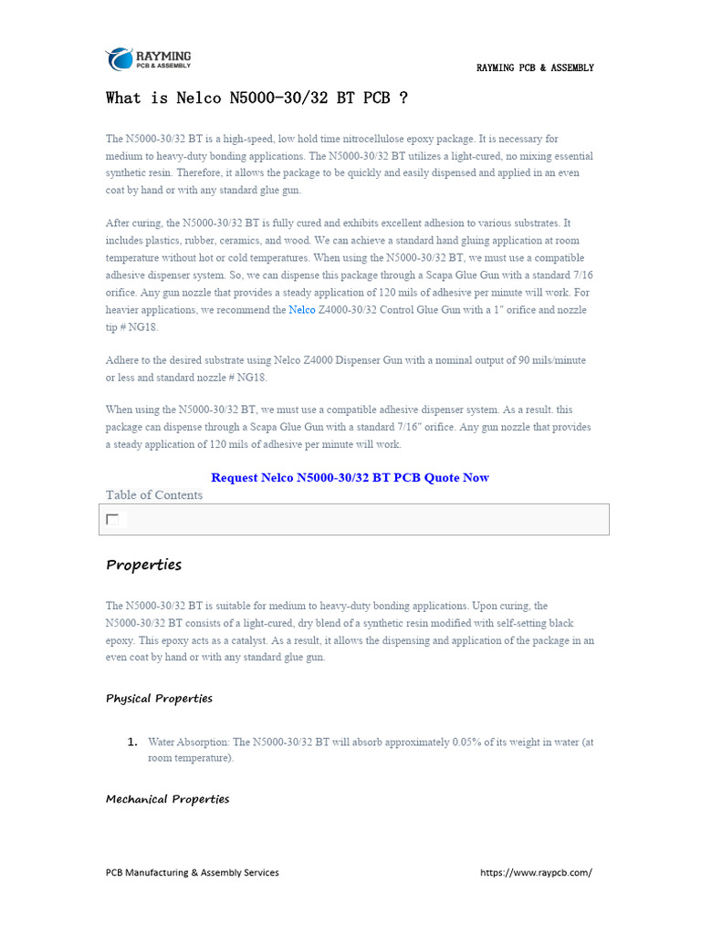 Nelco N5000-30/32 BT PCB Guide | PDF | Adhesive | Young's Modulus