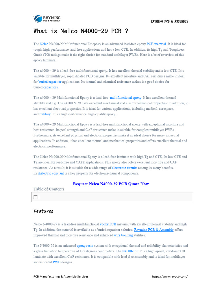 What Is Nelco N4000-29 PCB | PDF | Printed Circuit Board | Epoxy