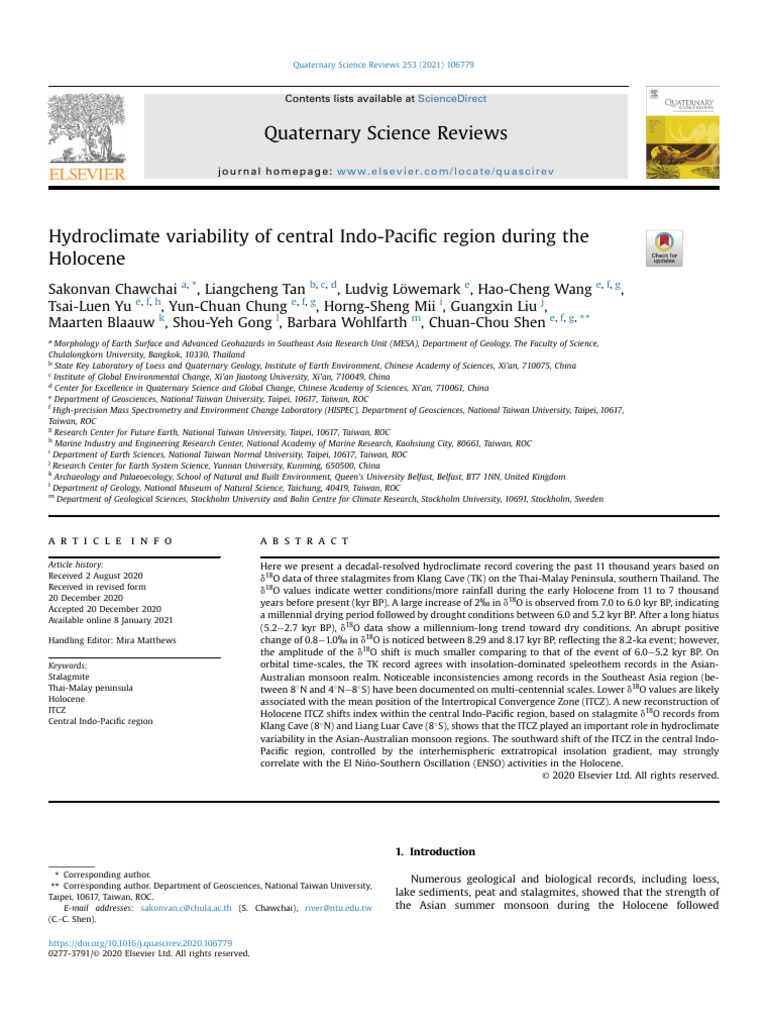 Chawchai2021QSR | PDF | Monsoon | Earth Sciences